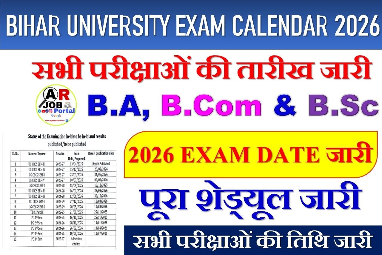 Bihar university exam calendar 2026 | सभी परीक्षाओं की तिथि जारी - A R ...
